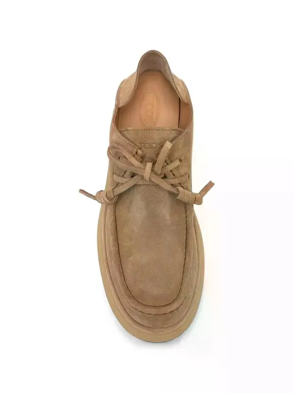 TOD'S Suede Platform Lace-up Shoes