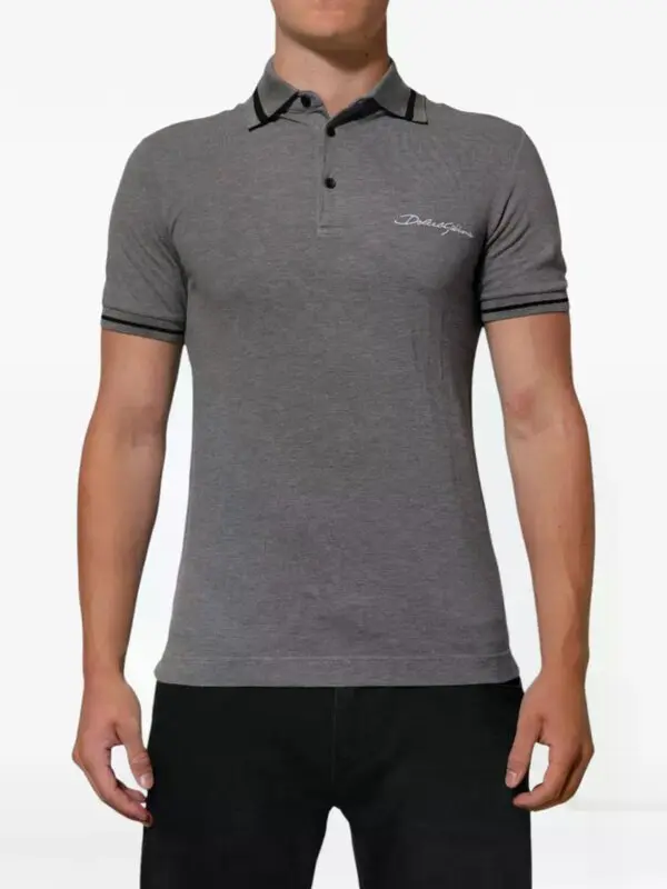 Dolce & Gabbana Logo-embroidered Collared Polo Shirt