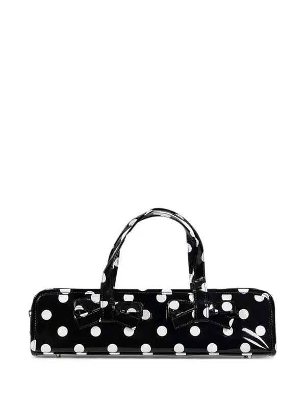 Comme Des Garçons Polka-dot Bow-detail Tote Bag - Black