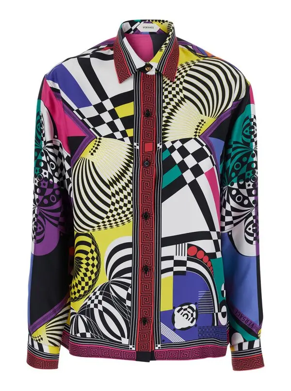 Versace Scarf-print Shirt With Classic Collar