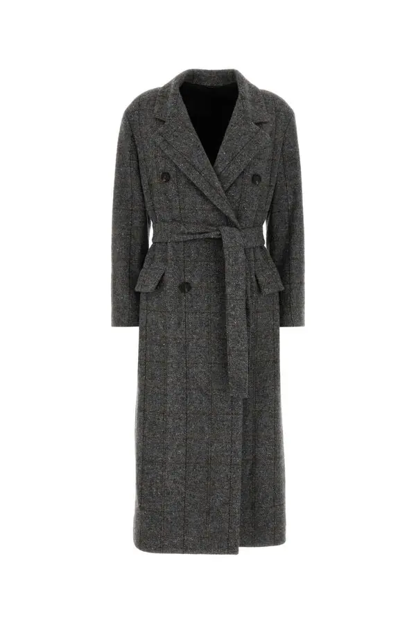 Brunello Cucinelli Embroidered Alpaca-blend Jacket - Checked