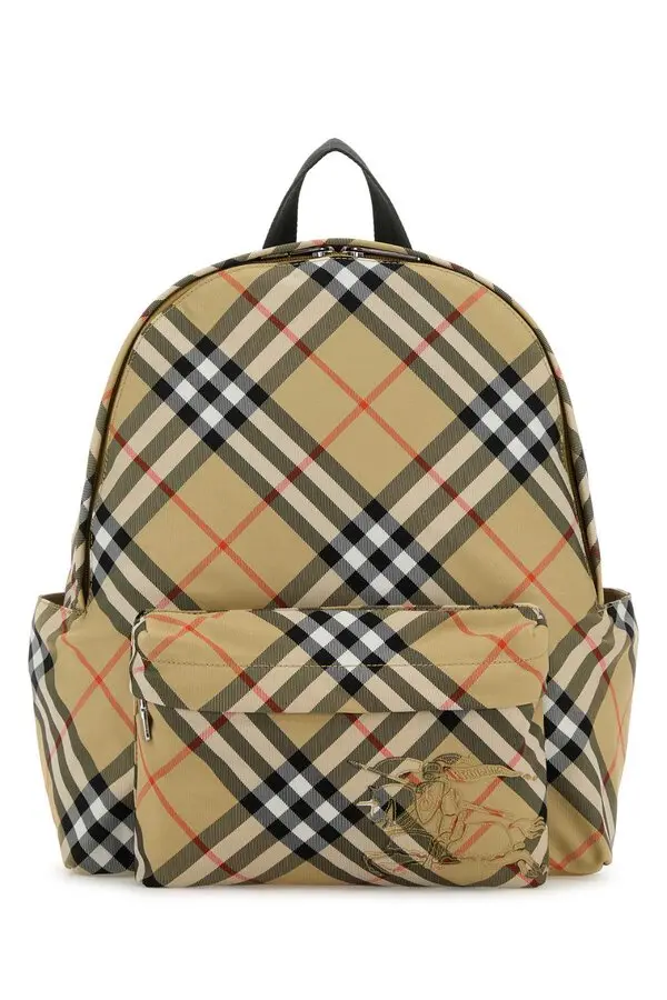 Burberry Embroidered Canvas Backpack - Checked
