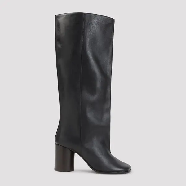 LEMAIRE Crease Sleeve Leather Boots - Black