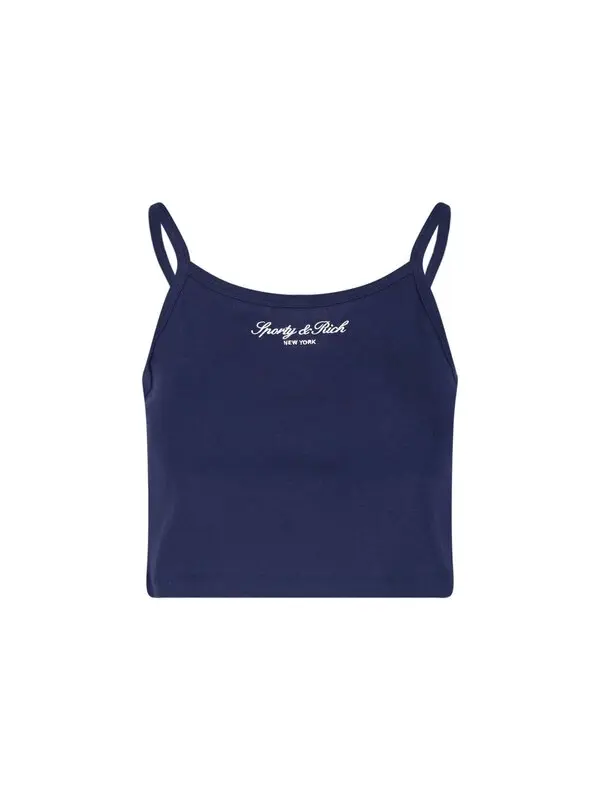 Sporty & Rich Cotton Camisole Tank Top - Blue