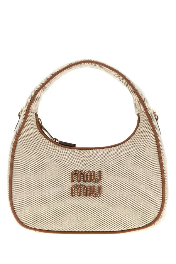 Miu Miu Two-tone Canvas Handbag, 21 Cm X 13 Cm X 6.5 Cm