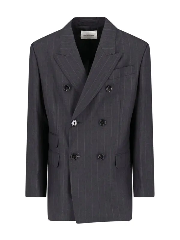 AMI Paris Virgin Wool Blazer Jacket With Horn Buttons