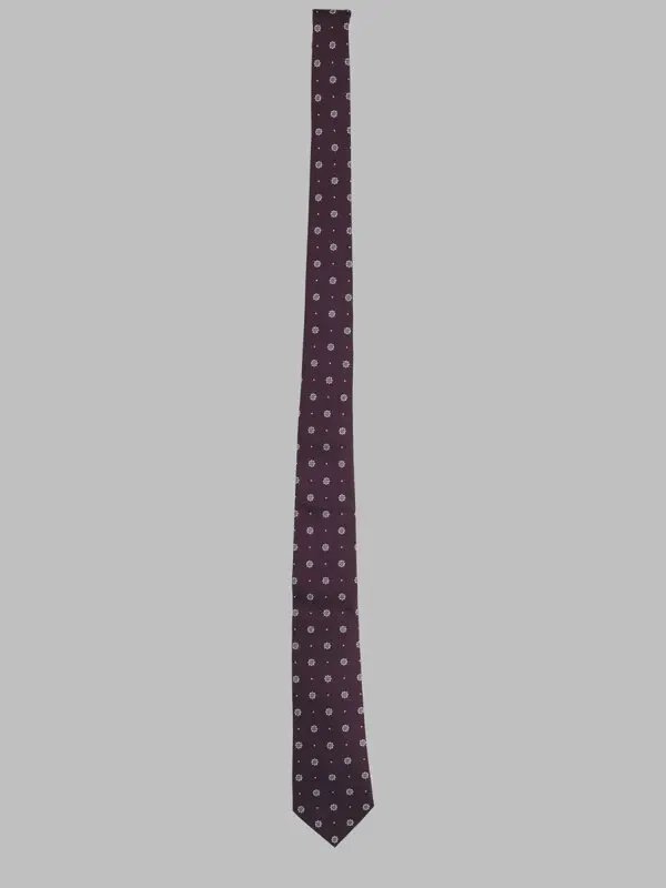 Saint Laurent Jacquard Silk Tie - Bordeaux