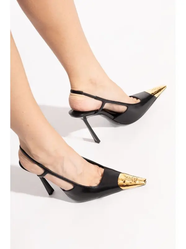 Saint Laurent Jeanne Leather Slingback Pumps