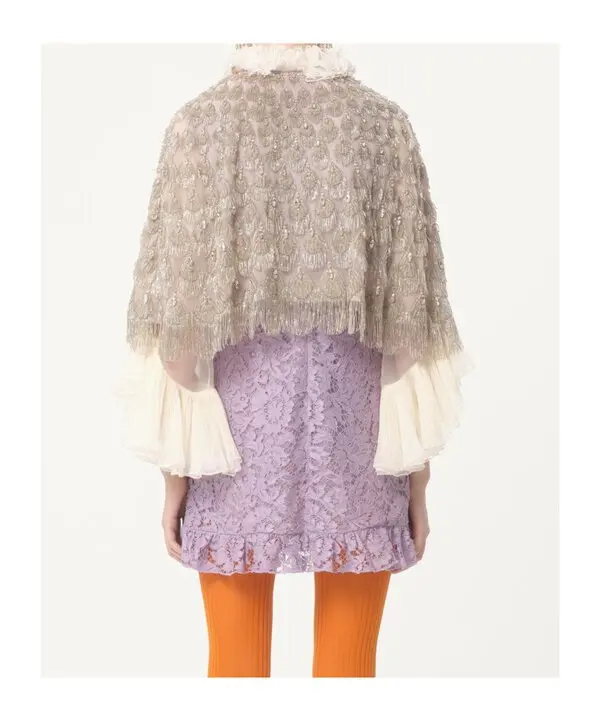 Valentino Garavani Embroidery Organza Cloak
