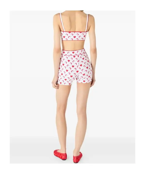 MARINE SERRE Moon Heart Printed Mini Shorts