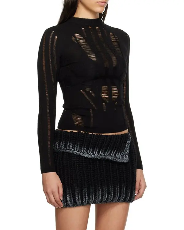 MISBHV Ripped-detail Knitted Jumper