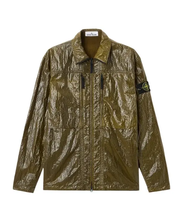 Stone Island Comfort-fit Zip-up Overshirt With Chest Pockets