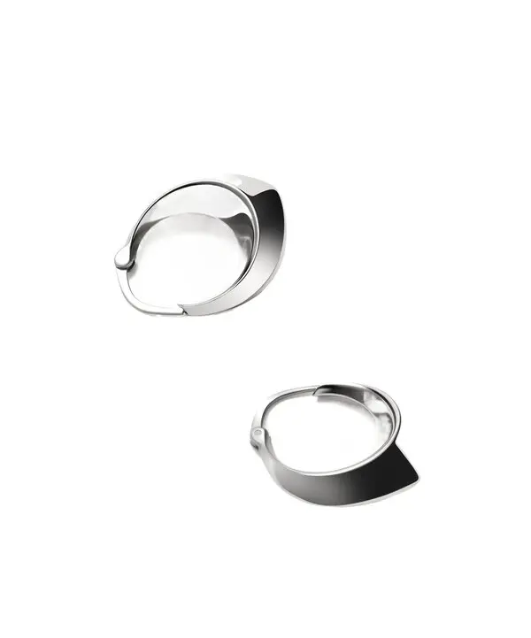 LEMAIRE Drop Edge Hoop Earrings In Rhodium-plated