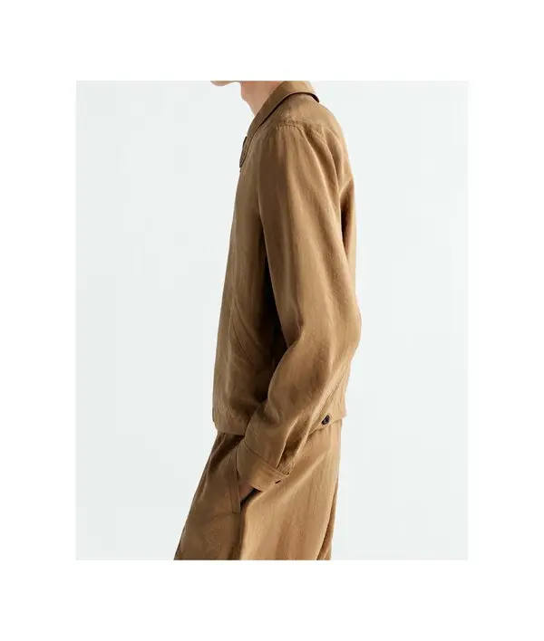 LEMAIRE Crinkled-texture Zipped Jacket - Toffee