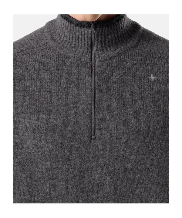 Stone Island Loose-fit Half-zip Jumper With Drawcord Hem