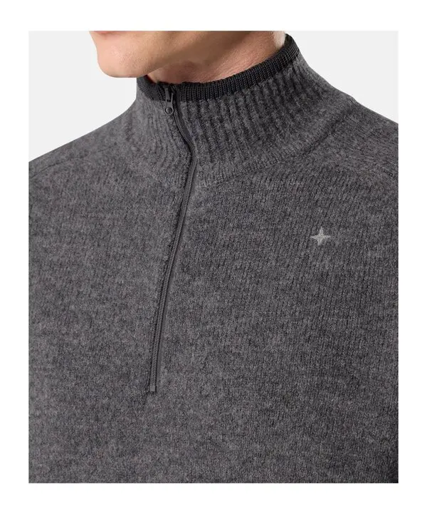 Stone Island Loose-fit Half-zip Jumper With Drawcord Hem