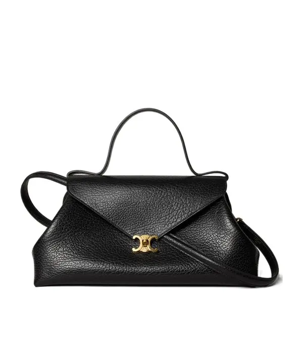 Celine Logo Shoulder Bag - Black