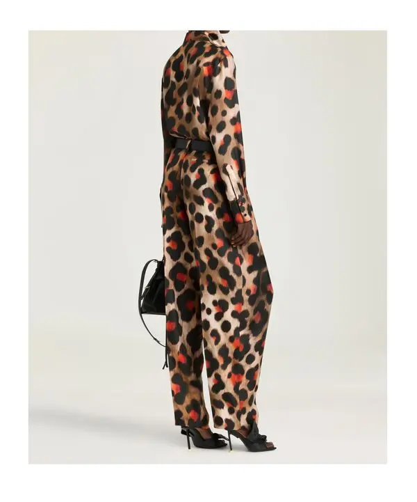 Givenchy Shirt In Leopard Print Silk With Deconstructed Collar