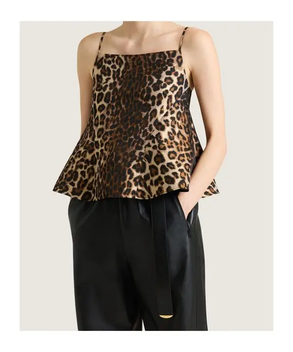 Givenchy Sliced Top In Leopard Jacquard