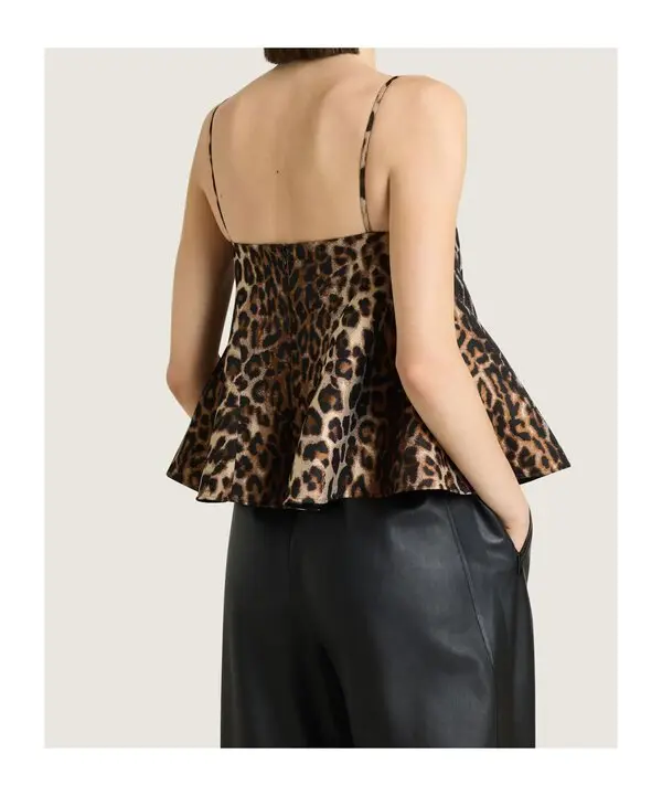 Givenchy Sliced Top In Leopard Jacquard