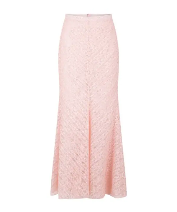 Giambattista Valli Long Fitted Lace Skirt