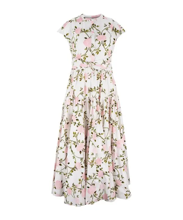 Giambattista Valli Rose-print Poplin Long Shirt Dress - Multicolour