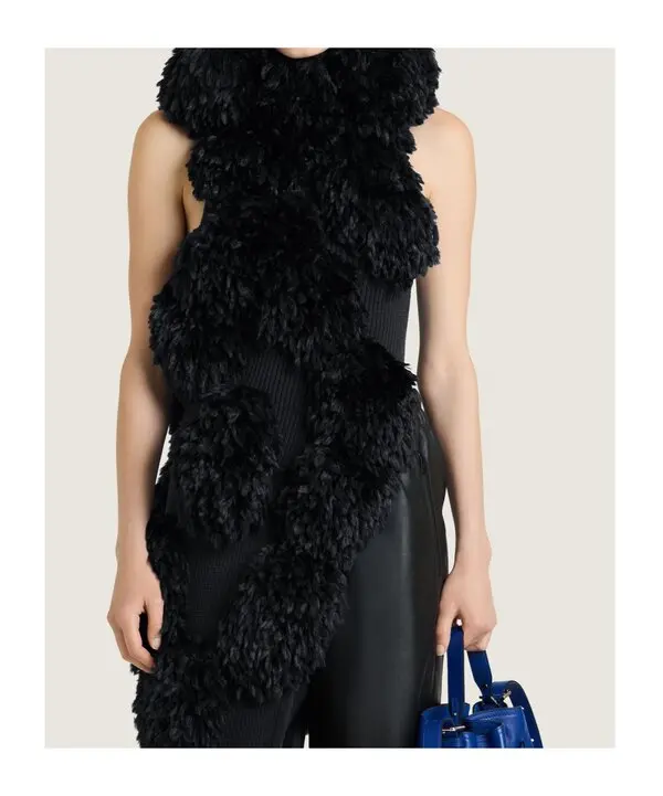 Givenchy Asymmetric Top In Wool With Pompoms