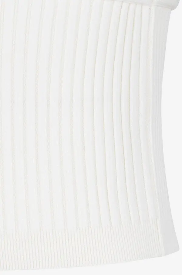 Giambattista Valli Ribbed Lace-panel Vest Top