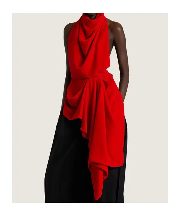 Givenchy Draped Top In Velvet With Open Back