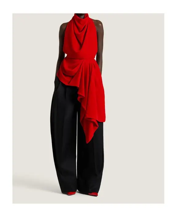 Givenchy Draped Top In Velvet With Open Back