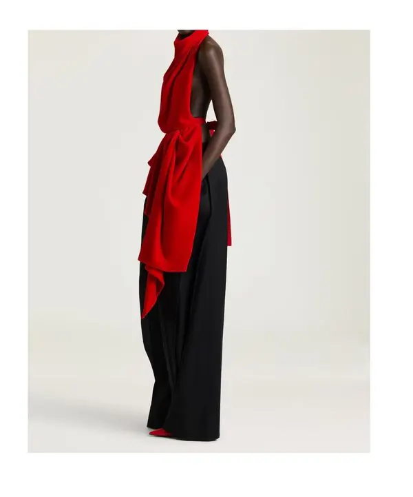 Givenchy Draped Top In Velvet With Open Back