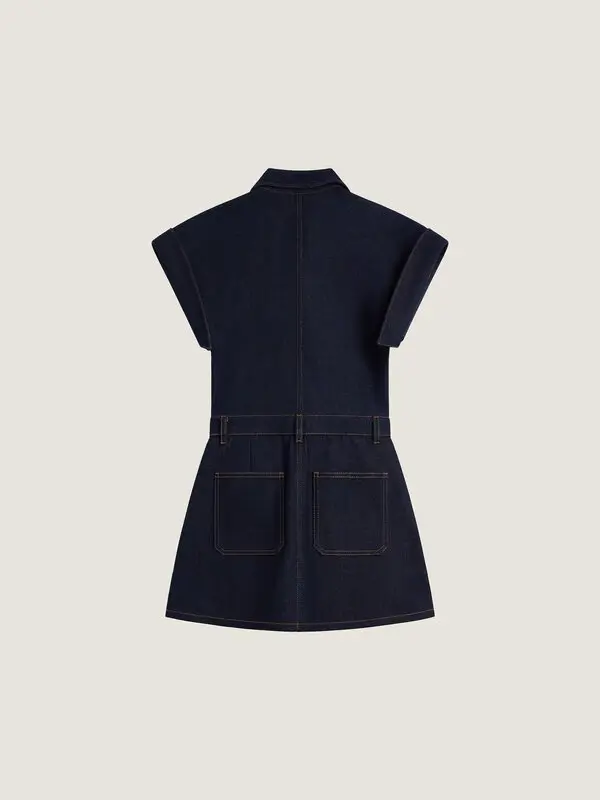 Givenchy Mini Dress In Raw Denim