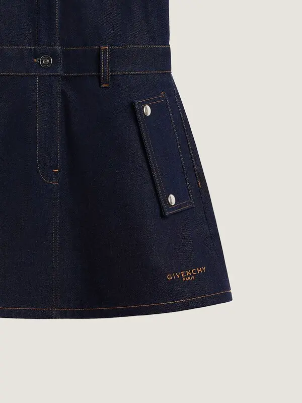 Givenchy Mini Dress In Raw Denim