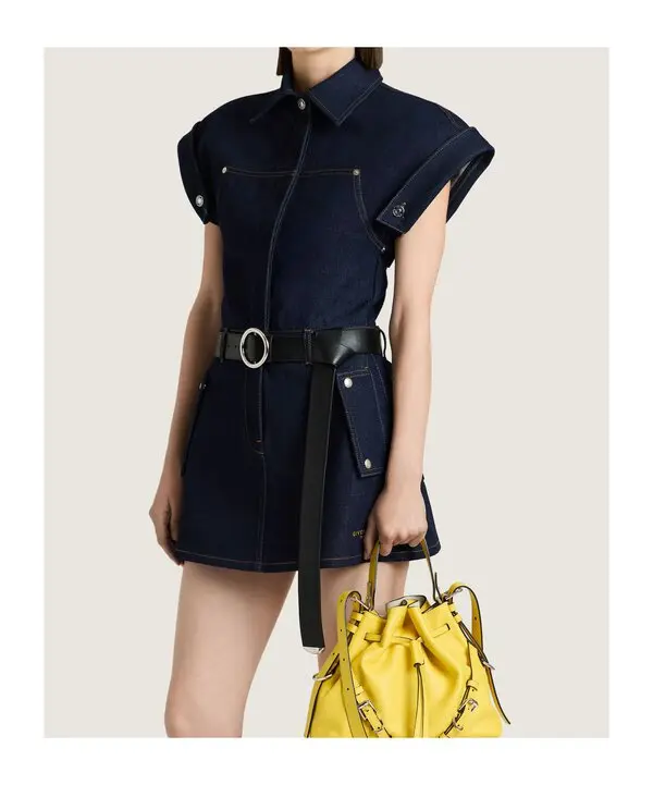 Givenchy Mini Dress In Raw Denim