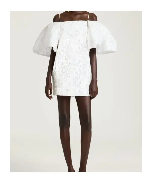 Givenchy Off-the-shoulder Mini Dress In Floral Lace