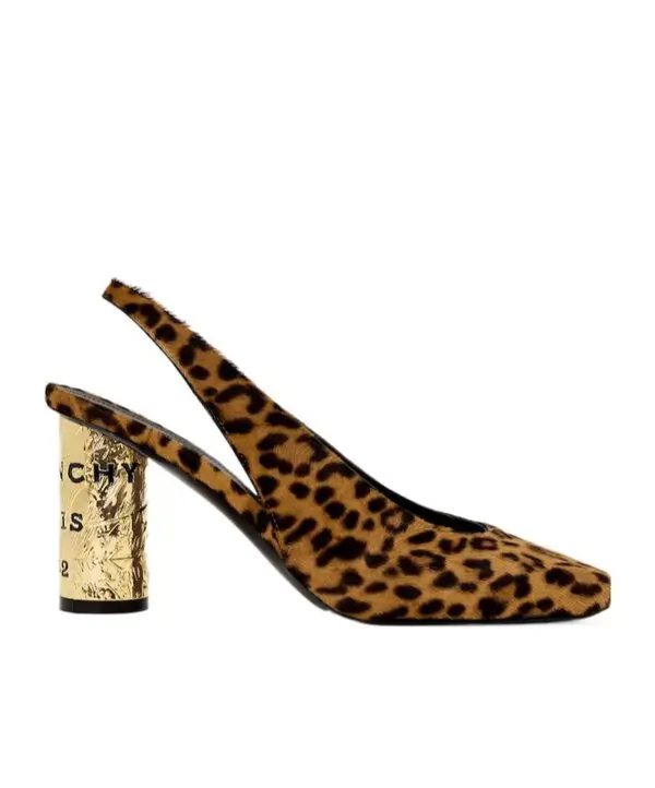 Givenchy Tape Slingbacks In Leopard-effect Pony Leather