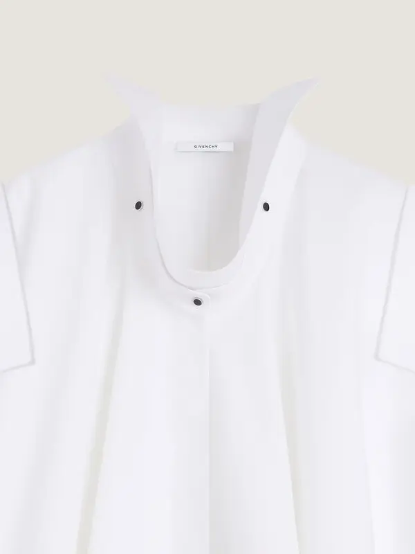 Givenchy Mini Shirt Dress In Poplin With Deconstructed Collar