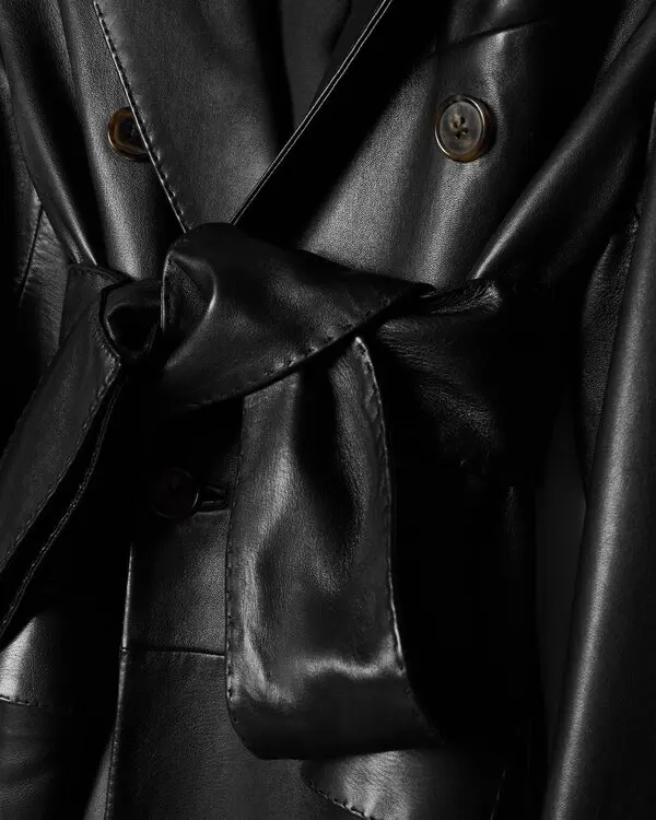 Celine Belted Db Coat In Lambskin