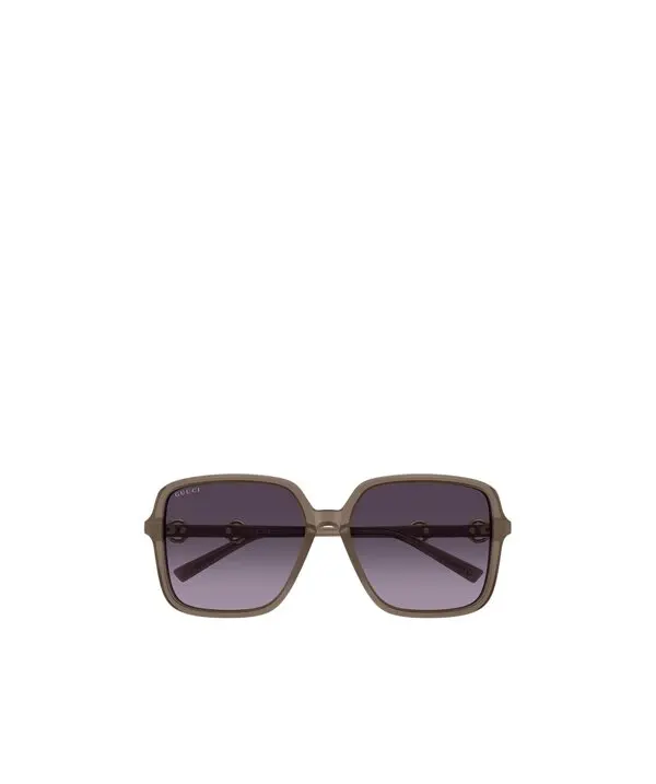 Gucci Low Nose Bridge Fit Sunglasses - Brown/violet