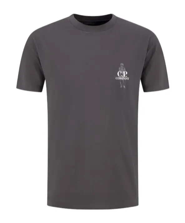 C.P. COMPANY Jersey Short Sleeve Comfort Logo T-shirt - Grey
