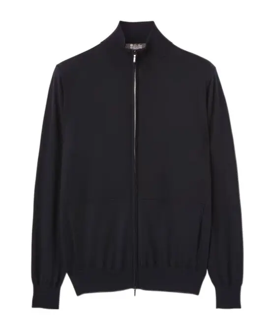 Loro Piana Long-sleeved Zipper Wool Casual Jacket - Black