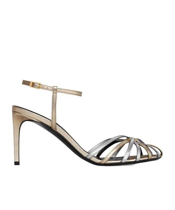 Celine Sandal Triomphe In Laminated Calfskin