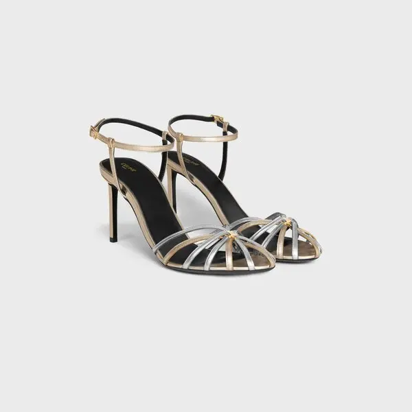 Celine Sandal Triomphe In Laminated Calfskin