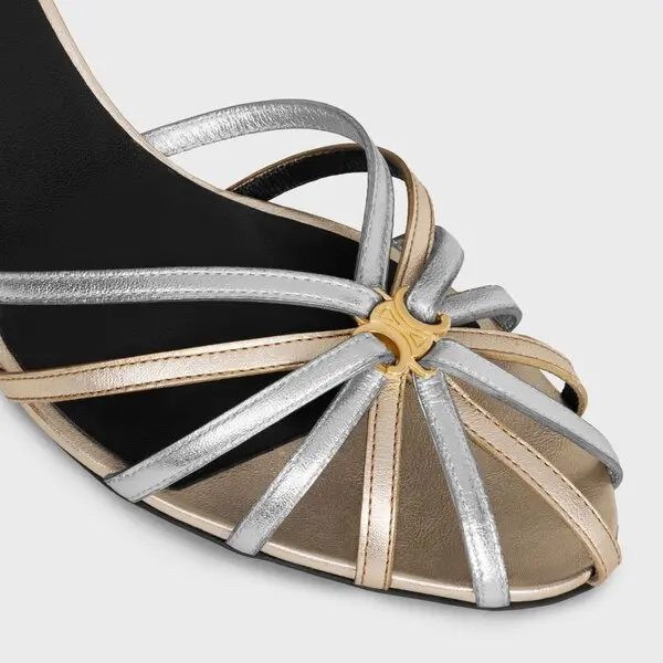 Celine Sandal Triomphe In Laminated Calfskin