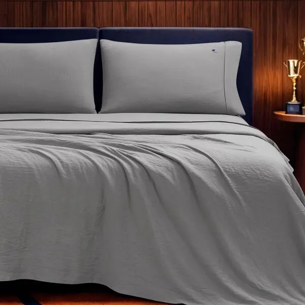 Champion Embroidery Patch Microfiber Sheet Set - Gray