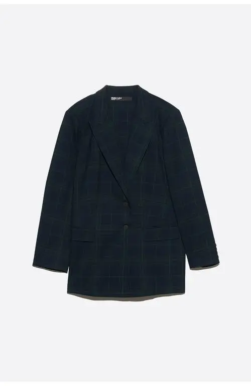 Bimba Y Lola Checked Double-breasted Tailored Jacket