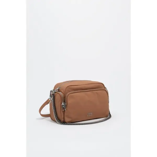 Bimba Y Lola Large Cotton Pocket Crossbody Bag - Light Brown