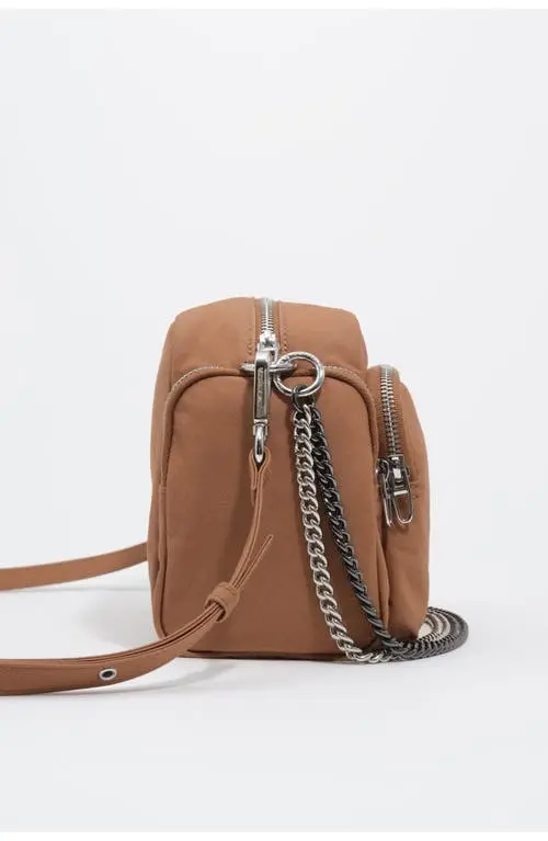 Bimba Y Lola Large Cotton Pocket Crossbody Bag - Light Brown