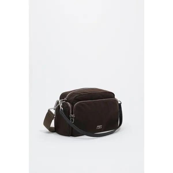 Bimba Y Lola Large Cotton Pocket Crossbody Bag - Light Brown