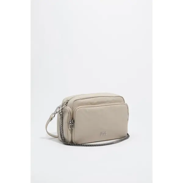 Bimba Y Lola Large Cotton Pocket Crossbody Bag - Stone